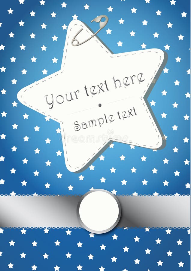 Blue Christmas Background with Stars and a Silver Border Stock Vector ...