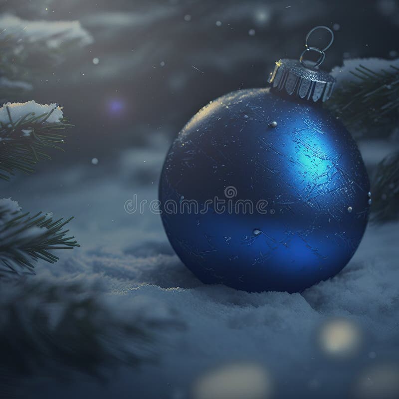 Blue Christmas Ball. AI Render. Stock Illustration - Illustration of ...