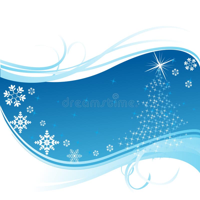 Christmas Winter Blue Banner Background with Abstract Snowflakes Stock ...