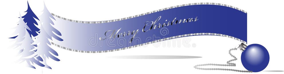 Blue Christmas banner stock vector. Illustration of merry - 36128355