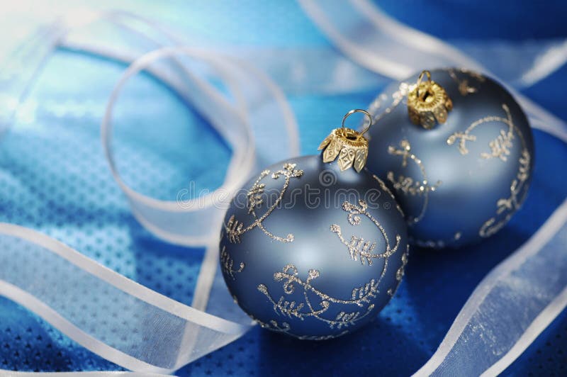 Christmas Bauble and Ribbon on Snow Stock Photo - Image of christmas ...