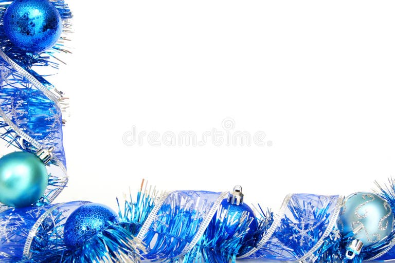 Blue Christmas border stock image. Image of objects, garland - 27650931