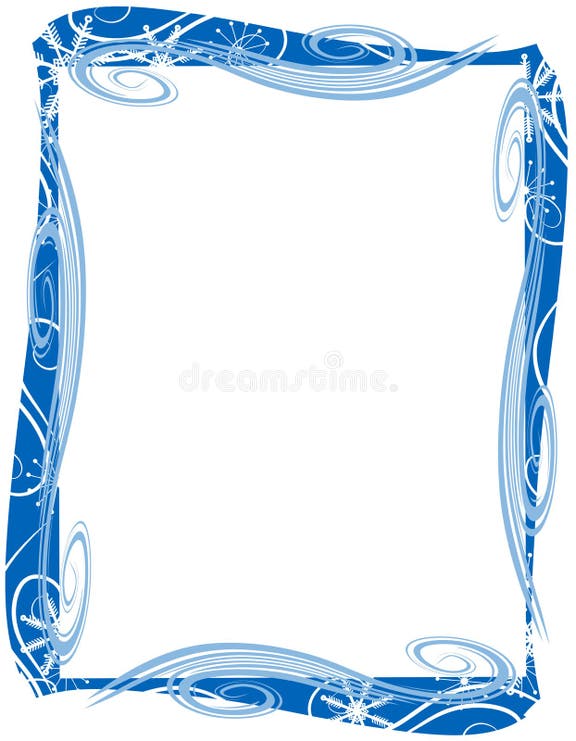 Blue Christmas Border Frame Stock Illustration - Illustration of border ...