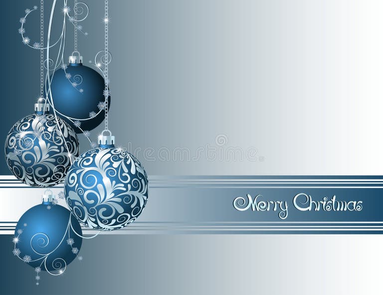 Blue Christmas card stock vector. Illustration of banner - 27477653