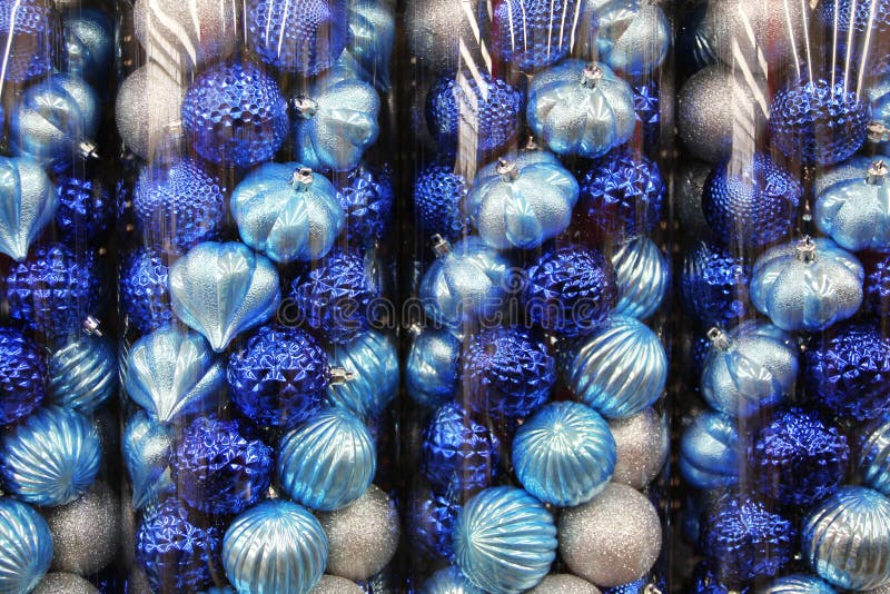 Blue Christmas Decoration Balls Stock Photo - Image of bright ...