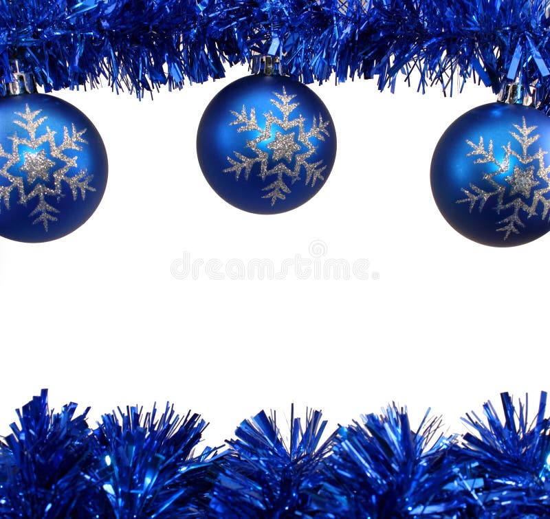 Blue Christmas Decorations stock image. Image of snow - 22426491