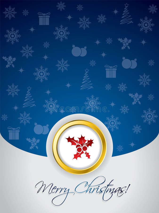 Blue Christmas Greeting Card Stock Vector - Illustration of curly ...