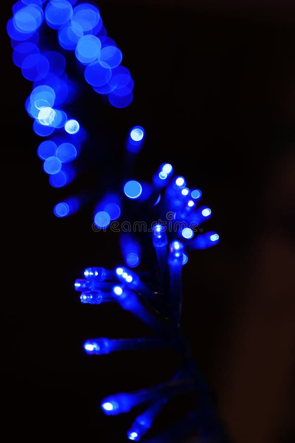 Blue Christmas Lights that Become Extreme Bokeh Stock Image - Image of ...