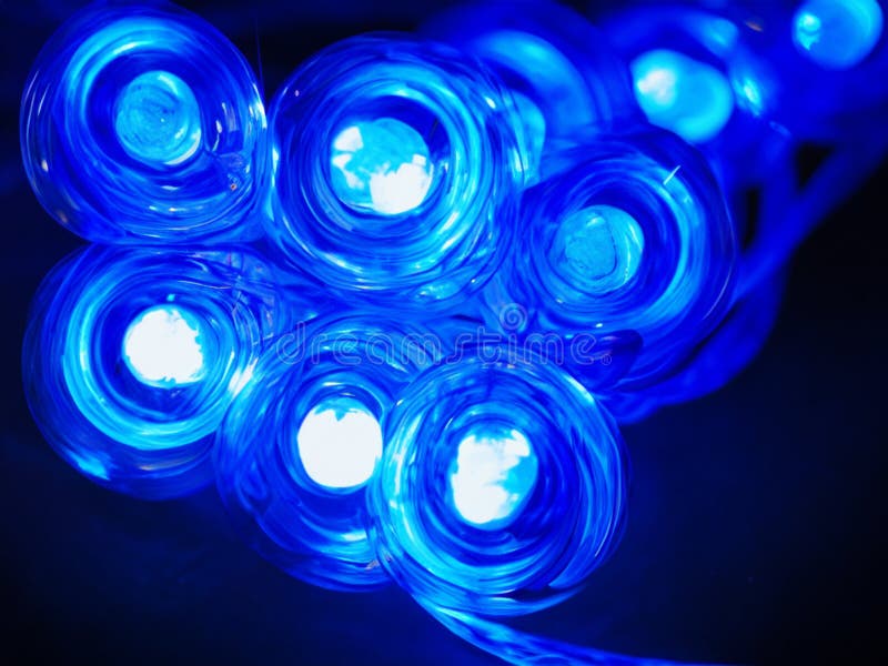 Blue Christmas Lights on Dark Background Stock Illustration ...