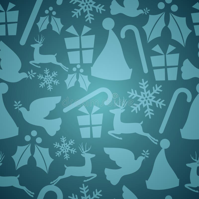 Blue Christmas Seamless Pattern Stock Vector - Illustration of concept ...