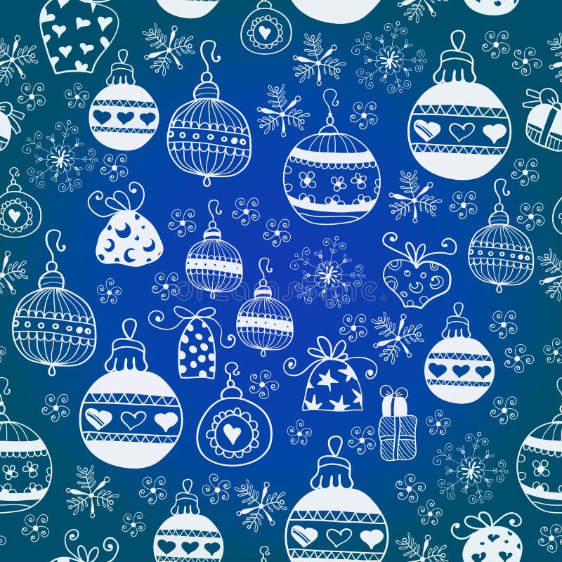 Blue Christmas Seamless Pattern. Stock Vector - Illustration of pattern ...