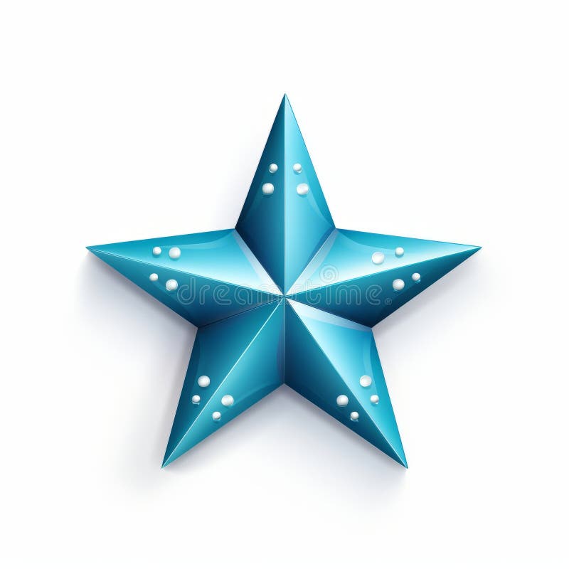A Blue Christmas Star on a White Background Stock Illustration ...