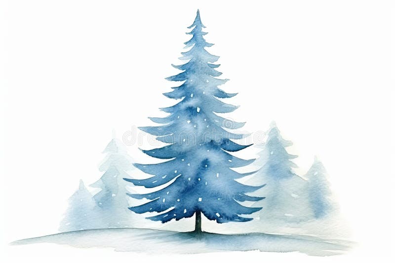 Blue Christmas Tree AI Generated Stock Illustration - Illustration of ...