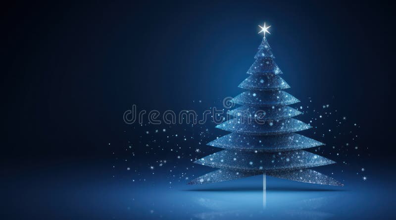 Blue Christmas Tree on a Blue Background Stock Illustration ...