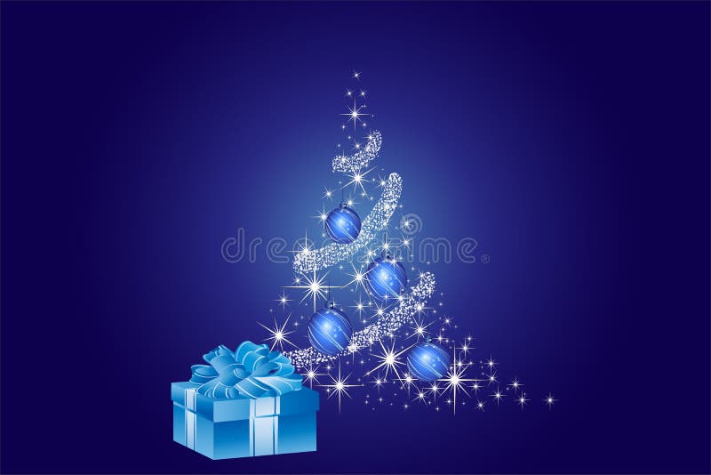 Blue Christmas Tree Background Stock Vector - Illustration of sparkle ...