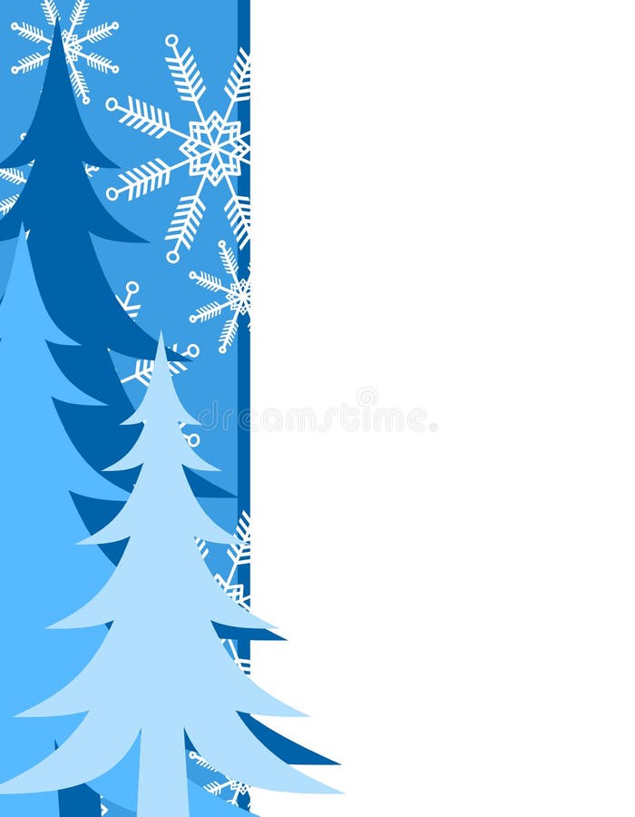 Winter Tree Border Template