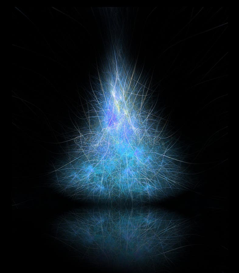 Blue Christmas Tree - Fractal Stock Illustration - Illustration of life ...