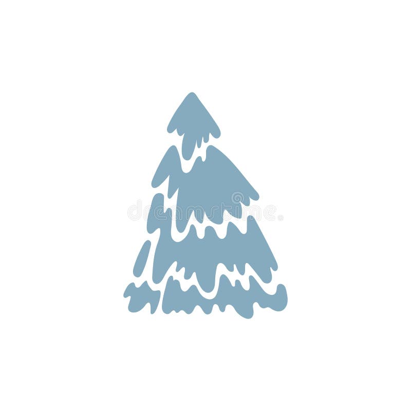 Blue Christmas Tree Isolated on White Background Stock Vector ...