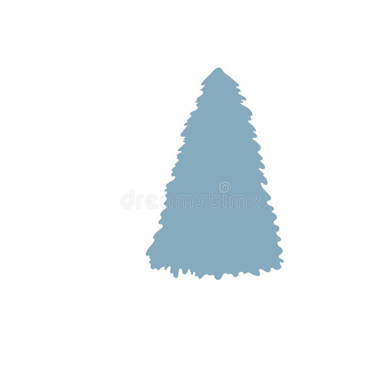 Blue Christmas Tree Isolated on White Background Stock Vector ...
