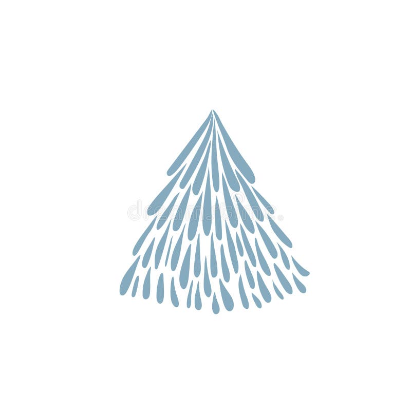 Blue Christmas Tree Isolated on White Background Stock Vector ...