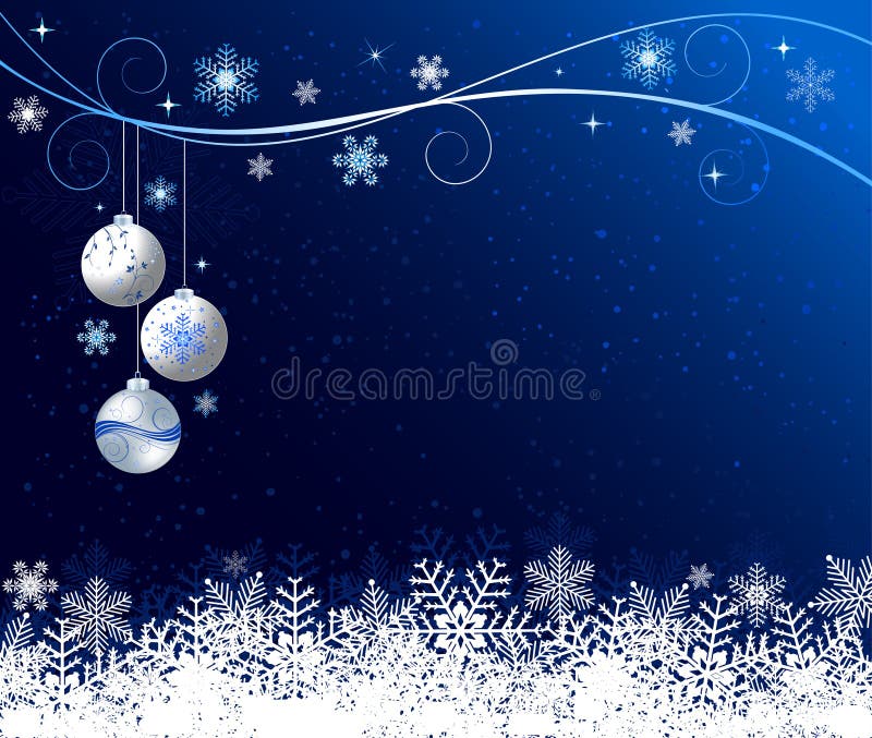 Blue Christmas Vector Illustration Stock Vector - Illustration of swirl ...