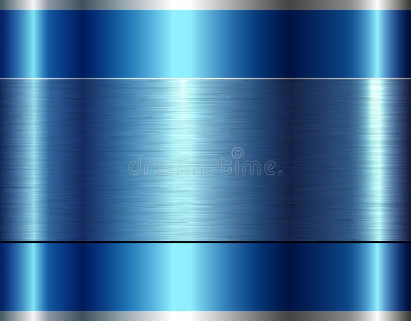 Blue Chrome Metal 3D Background, Lustrous and Shiny Metallic Design ...