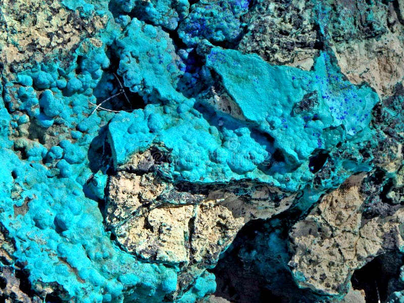 Blue Chrysocolla Turquoise Rock Abstract Stock Photo - Image of ...