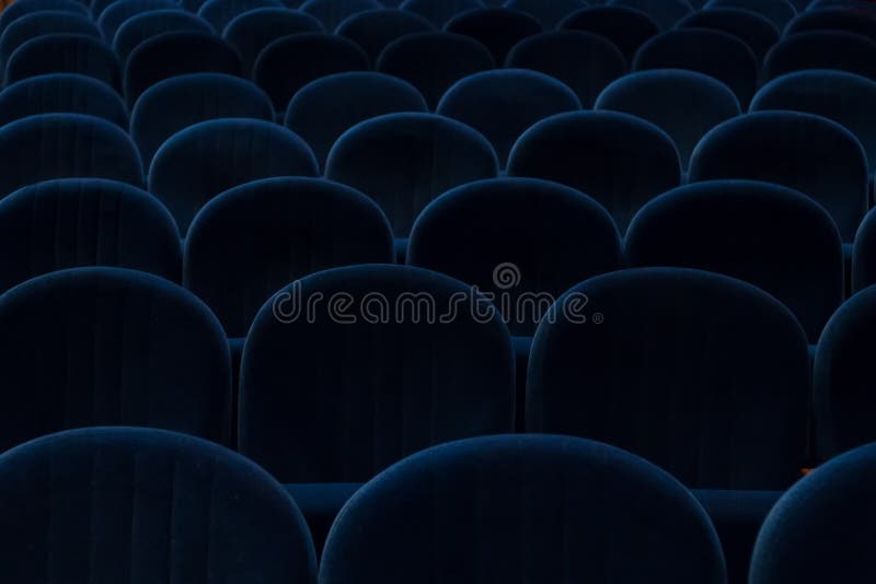 Blue Cinema or Theater Seats Stock Image - Image of color, auditorium ...