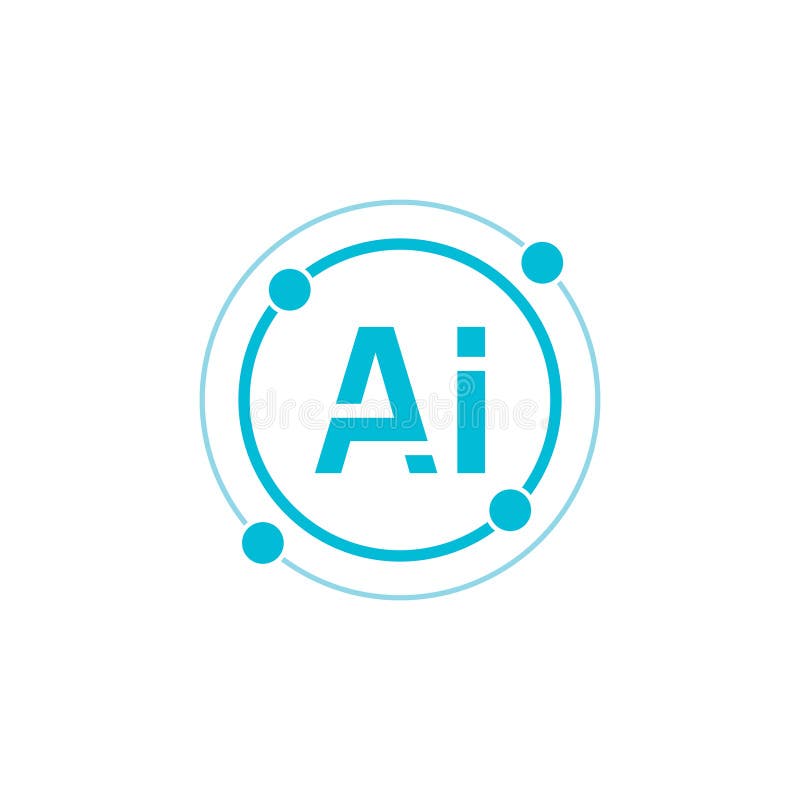 Blue Circle Ai Logo with Dots Stock Vector - Illustration of circle ...
