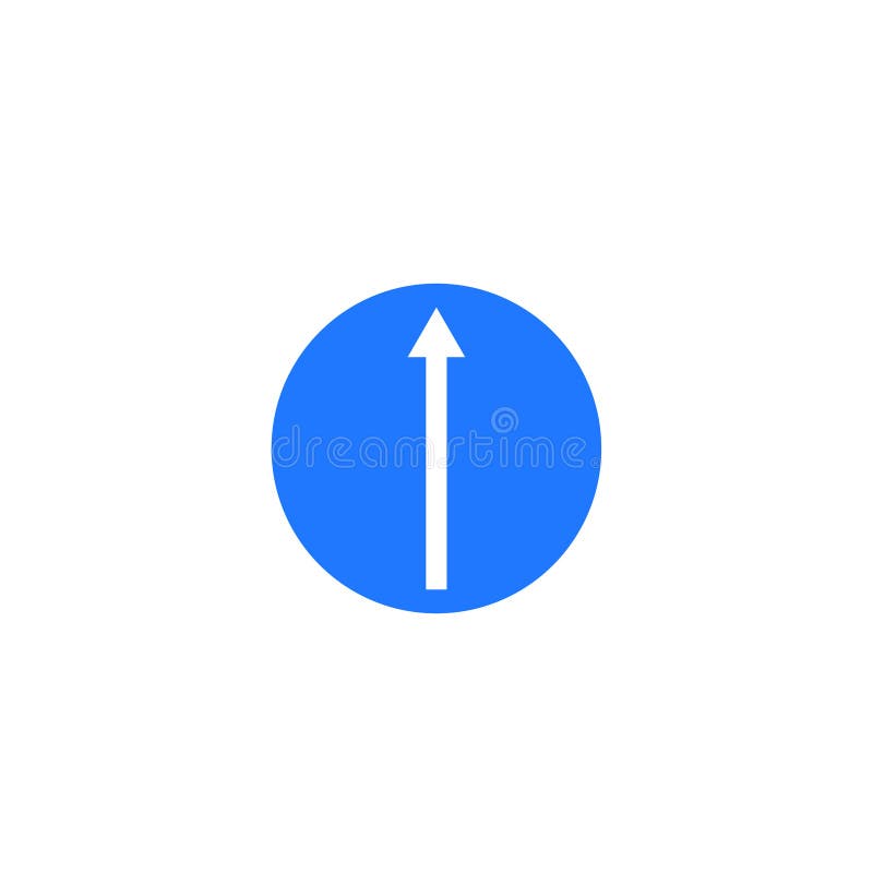 Blue Circle Arrow. Upward Direction Indicator. Road Sign Symbol. Vector ...