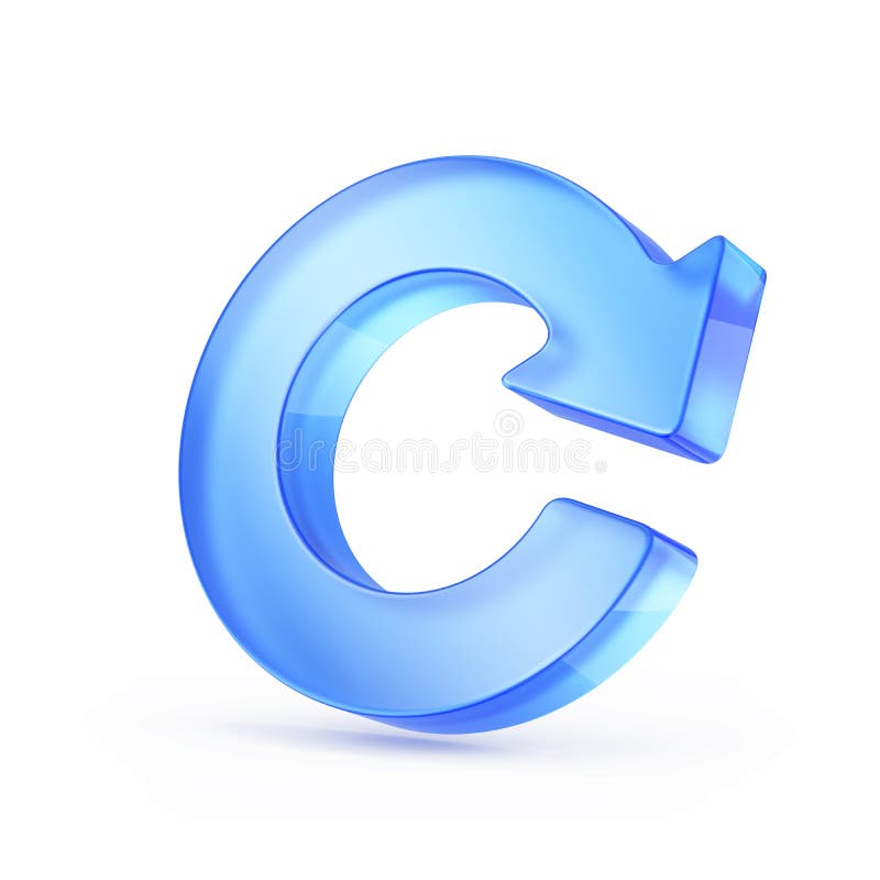 Blue Circle Arrows Icon - Update, Refresh Symbol. 3d Blue Glass Update ...