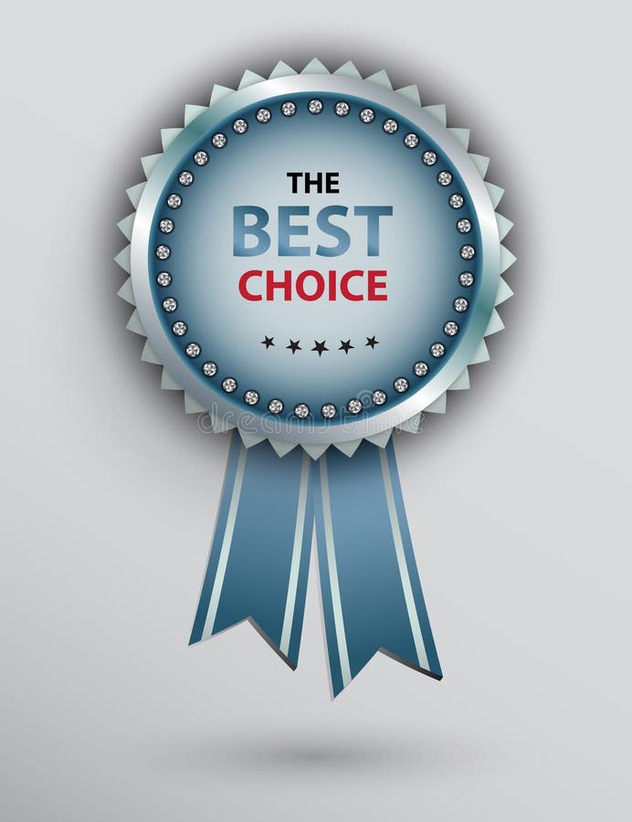 Blue Circle Award with Ribbons Stock Vector - Illustration of medal ...