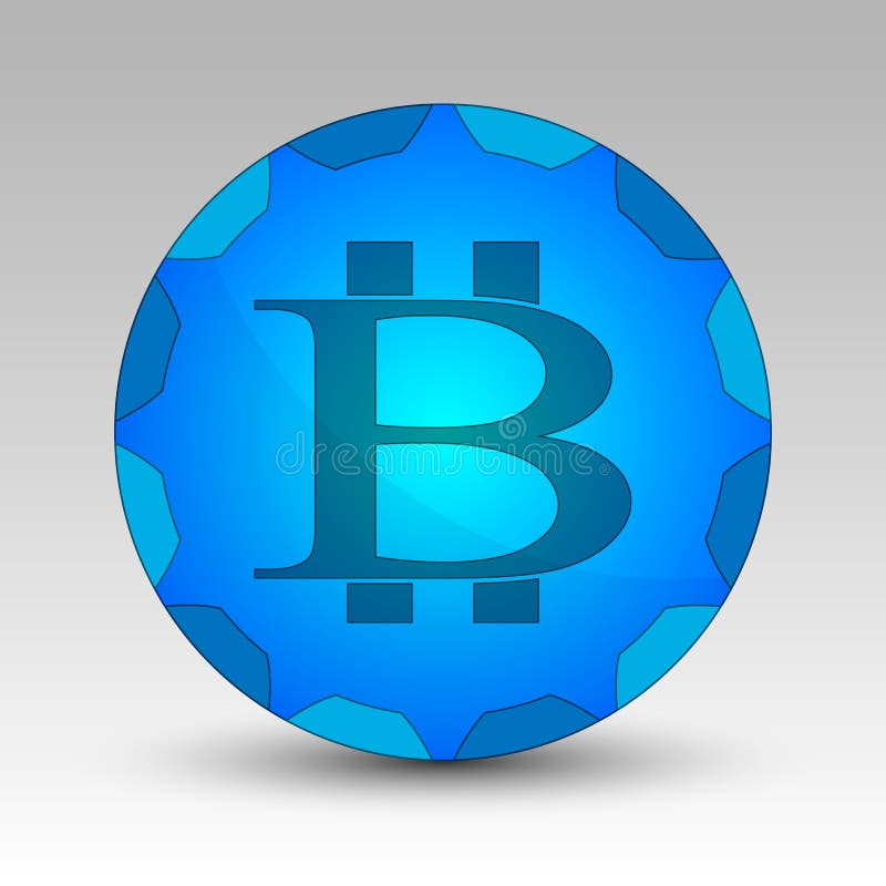 Blue bitcoin ribbon stock vector. Illustration of electronic - 95265627