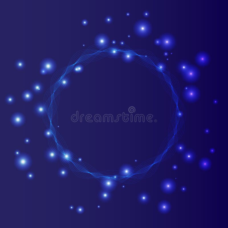 Blue Circle Border with Light Effects. Vector Illustration Stock Vector ...