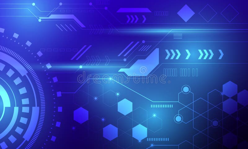 Blue Circle Circuit Lines Network Connection Abstract Background Stock ...
