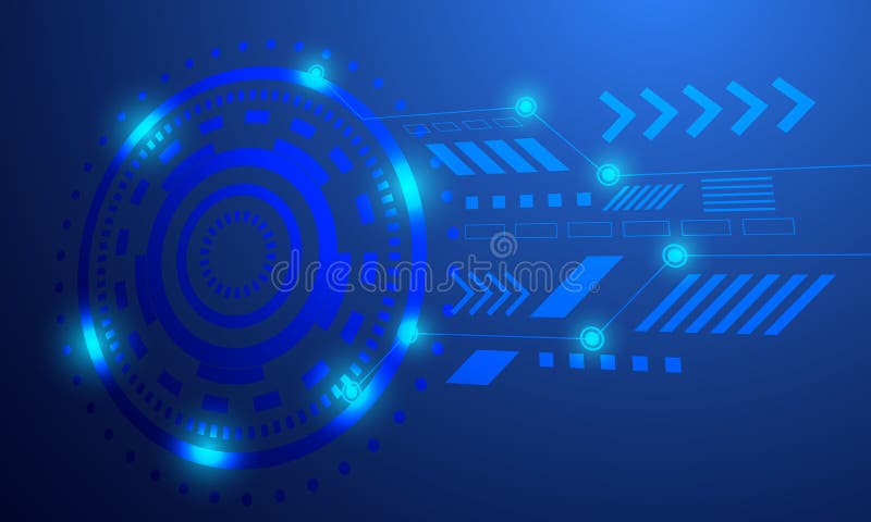 Red Circle Circuit Hi Tech Technology Abstract Background Stock Vector - Illustration of ...