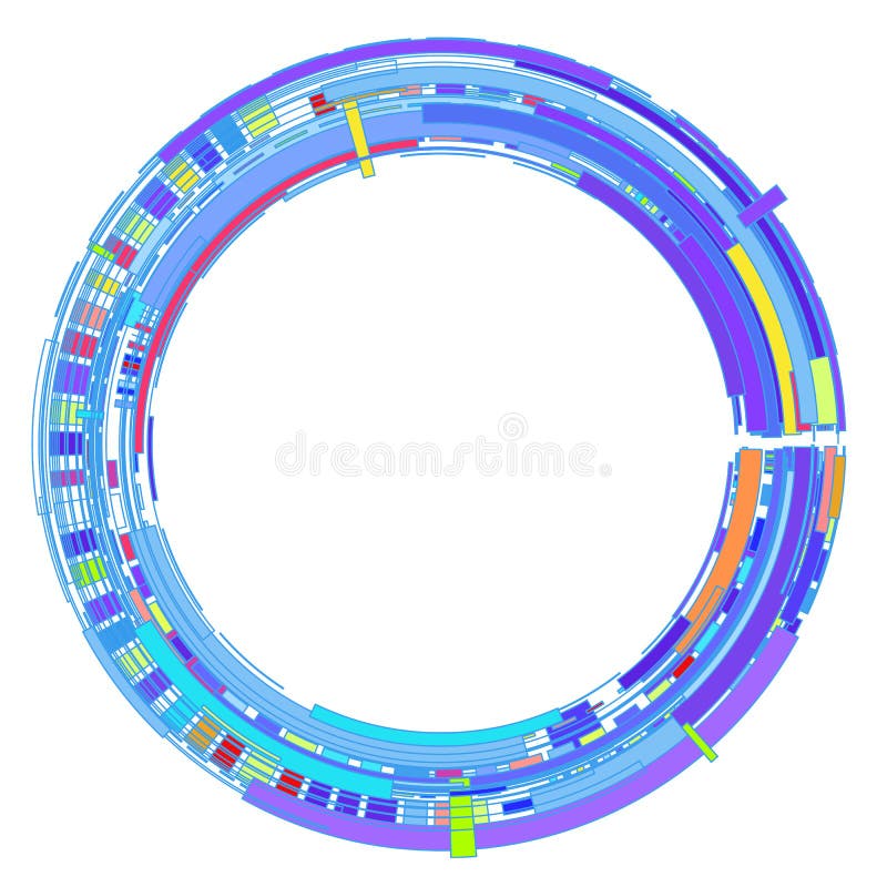 Blue Circle of Colored Geometric Shapes Stock Vector - Illustration of ...