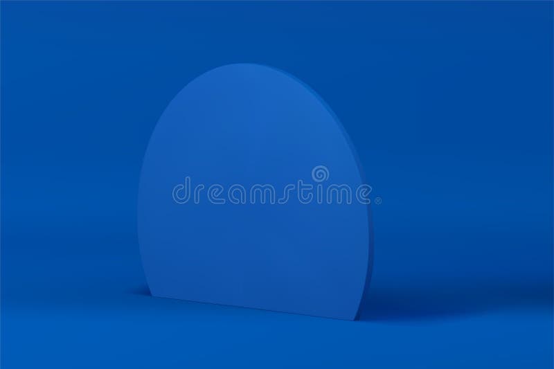 Blue Circle 3d Wall Vertical Stand Platform Empty Showroom Space Studio ...