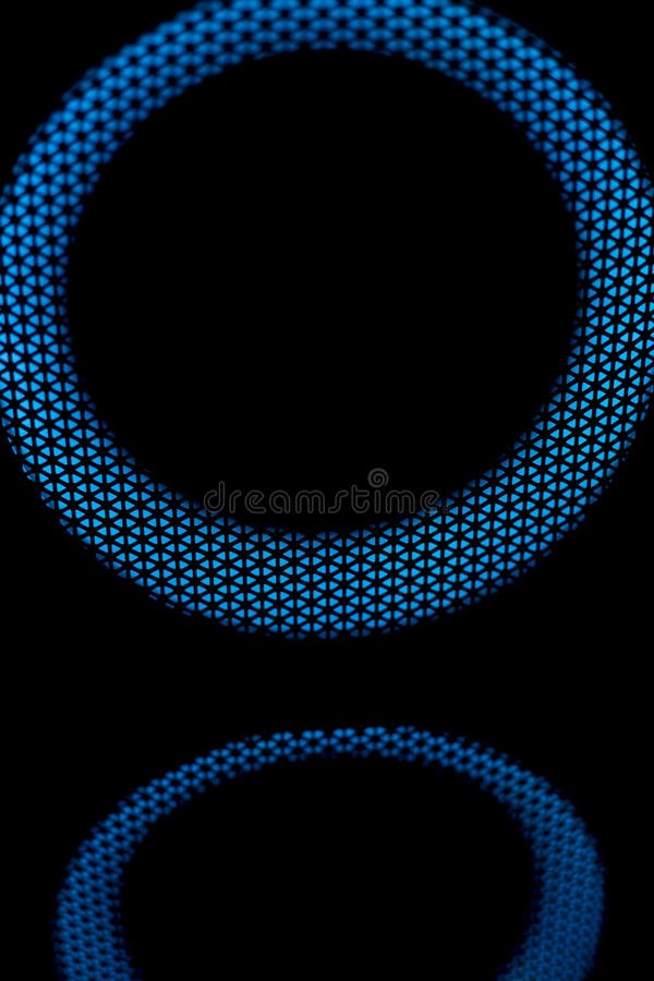 Blue Circle in Dark. LED Glow. Abstract Background on Black Stock ...