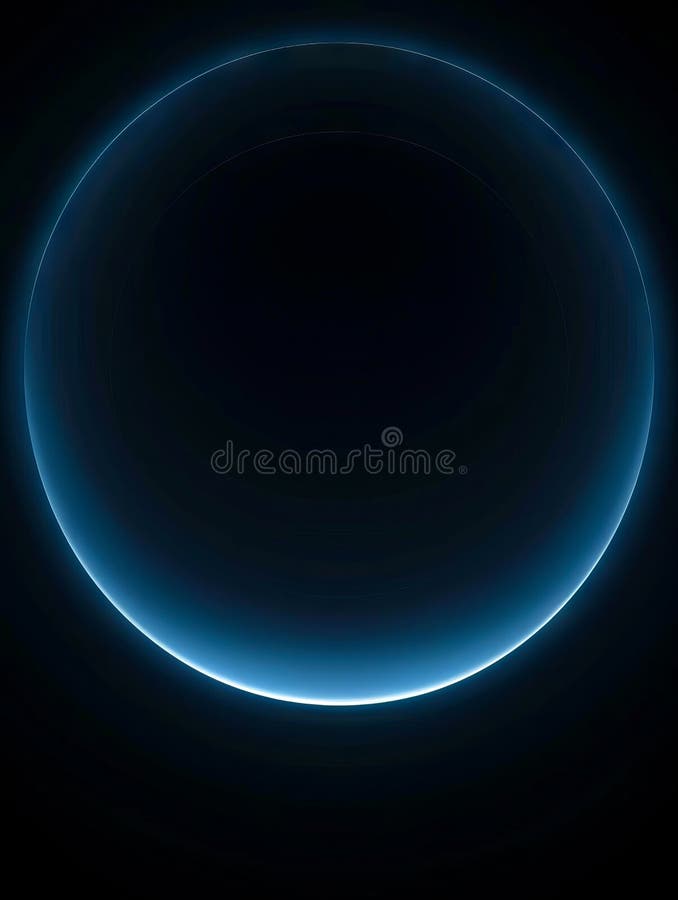 A Blue Circle in the Dark with a Light Stock Image - Image of space ...