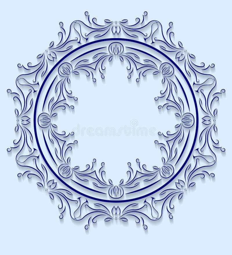 Blue Circle Design in Cut of Paper Style Stock Vector - Illustration of ...