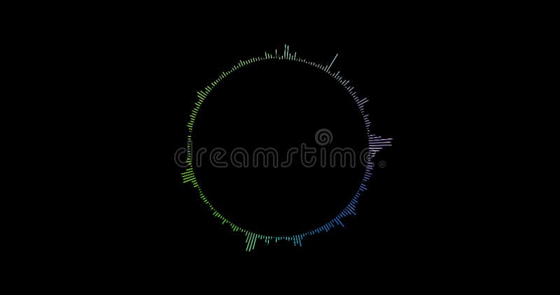Blue Digital Equalizer Audio Spectrum Sound Waves on Chroma Key Green ...