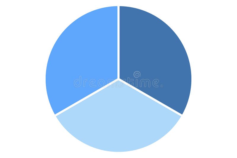 Blue Circle Divided into Three Equal Segments Stock Illustration ...