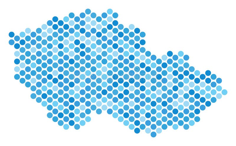 Blue Dot Czech Map stock vector. Illustration of nation - 118740306