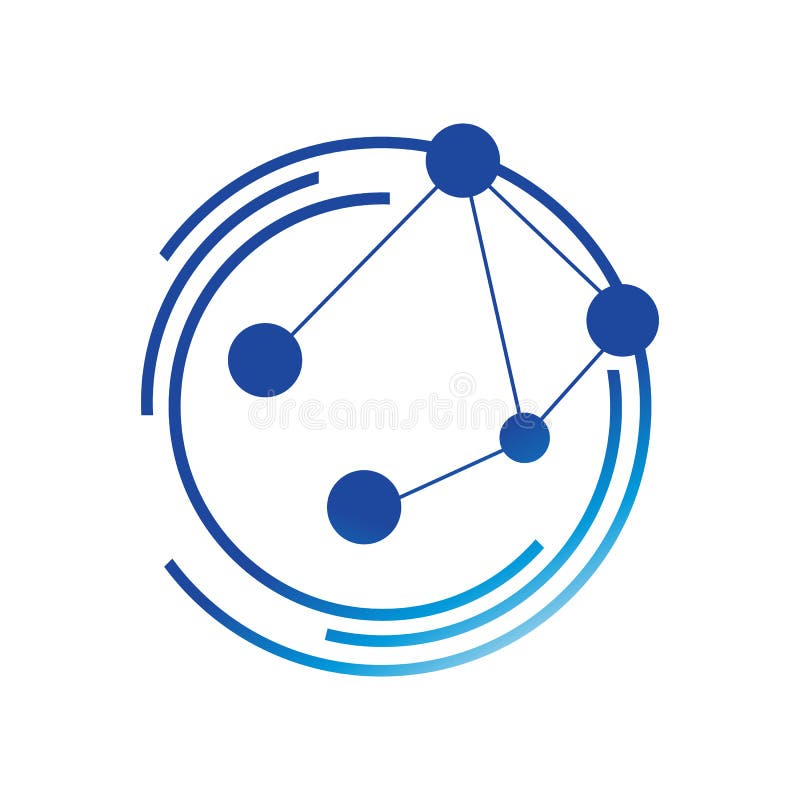 Blue Circle with Dots Orbit Planet Logo Tech Design Stock Illustration ...