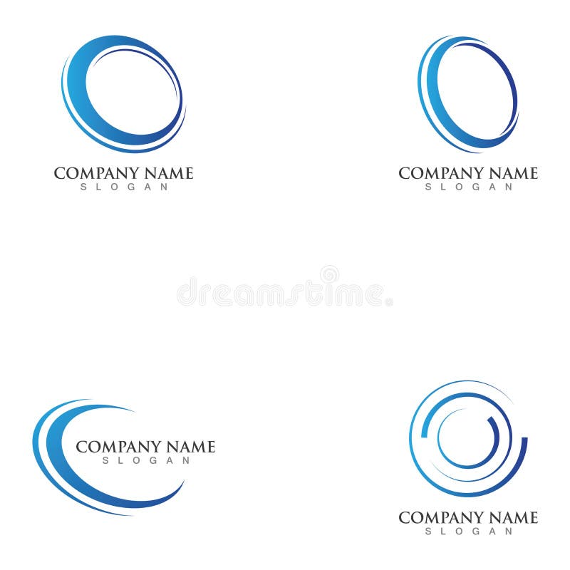 Blue Circle Ellipse Logo Design. Stock Vector - Illustration of sign ...