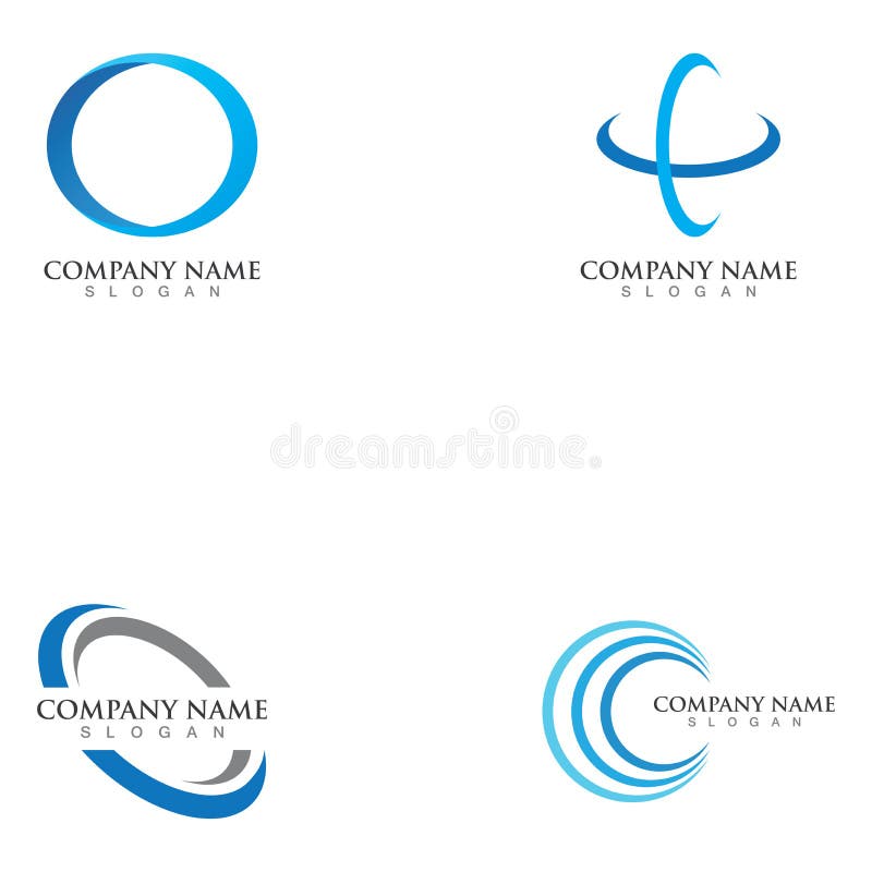Blue Circle Ellipse Logo Design. Stock Vector - Illustration of wave ...