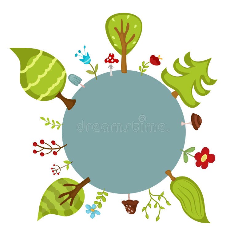 Circle Frame with Forest Animals Stock Vector - Illustration of ...