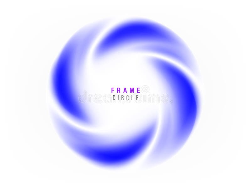 Blue Circle Frame. Abstract Flow of Transparent Vector Waves in the ...