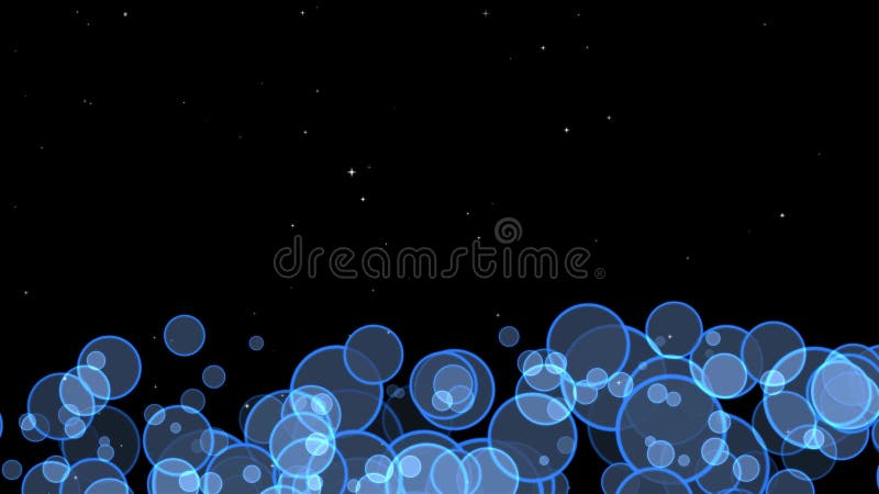 Blue Circle Glow Bordre Random Size Floating Effect with White Star ...